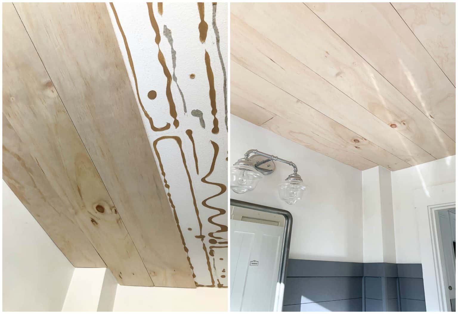 DIY Planked Bathroom Ceiling - Rooms For Rent blog